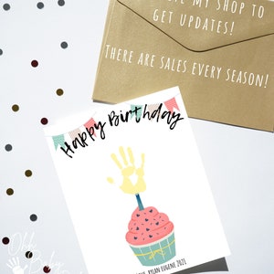 Happy Birthday Hand Print Card/birthday Keepsake/birthday Craft/instant ...