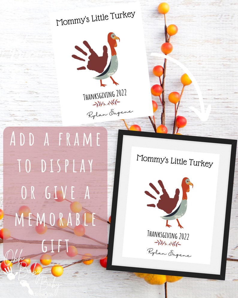 Mommy's Little Turkey Thanksgiving Hand Print Keepsake/thanksgiving ...