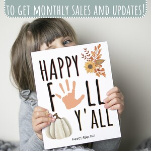 Happy Fall Y'all Hand Print Craft/ Hand Print Keepsake/ DIY Fall Craft ...