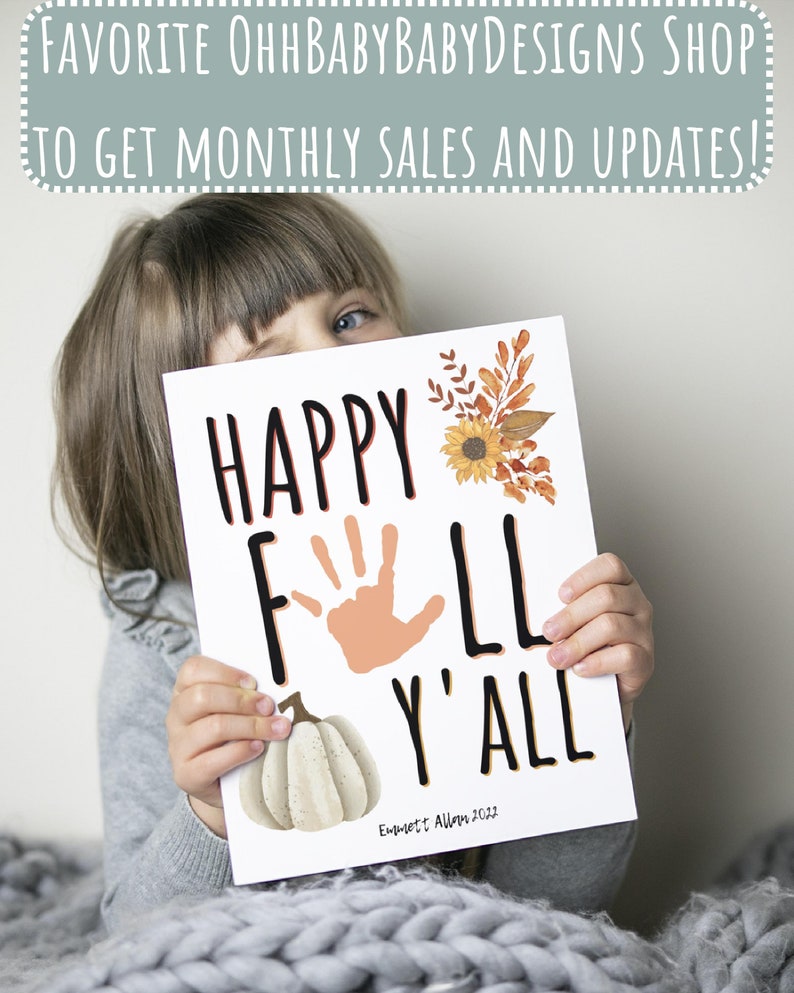 Happy Fall Y'all Hand Print Craft/ Hand Print Keepsake/ DIY Fall Craft ...