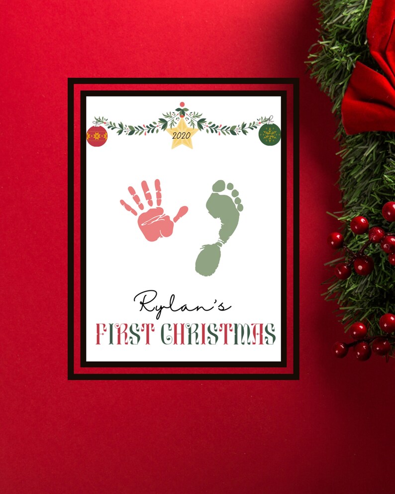 Baby's First Christmas Hand & Foot Print Keepsake/christmas Craft ...