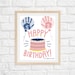 Happy Birthday Hand Print Card/birthday Keepsake/birthday - Etsy