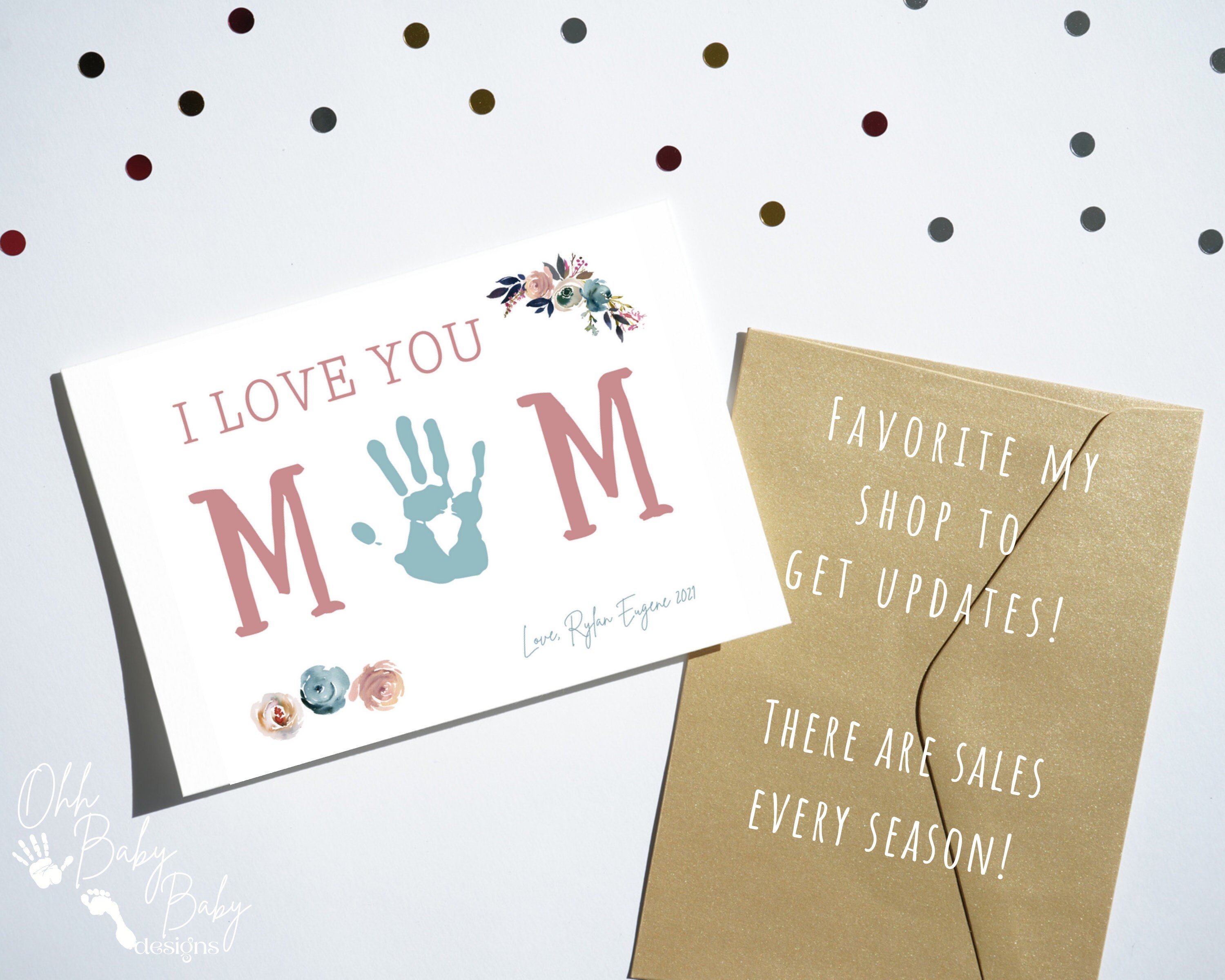 I Love You Mom Handprint/mother's Day Keepsake/mother's Day Craft ...
