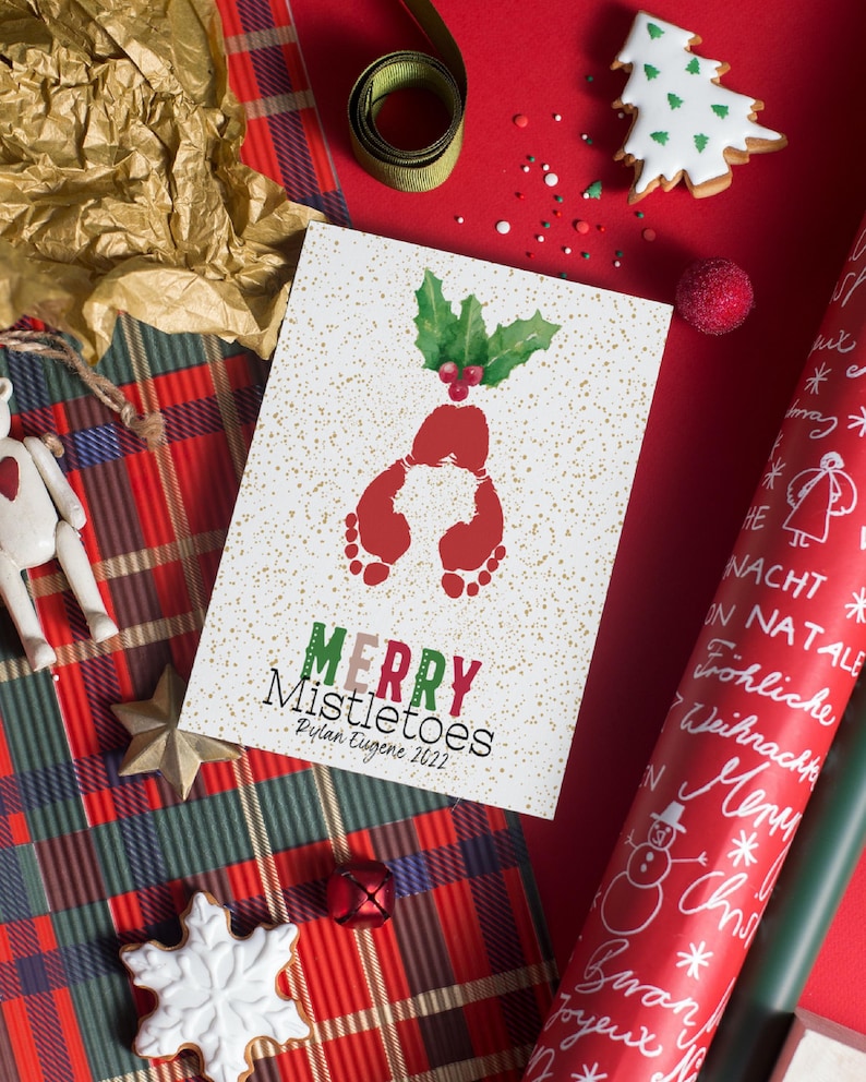 Merry Mistletoes Foot Print Christmas Keepsake/ Christmas Craft/ DIY ...