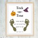 Halloween Foot Print Bundle / Halloween Foot Print Keepsake/ Foot Print ...