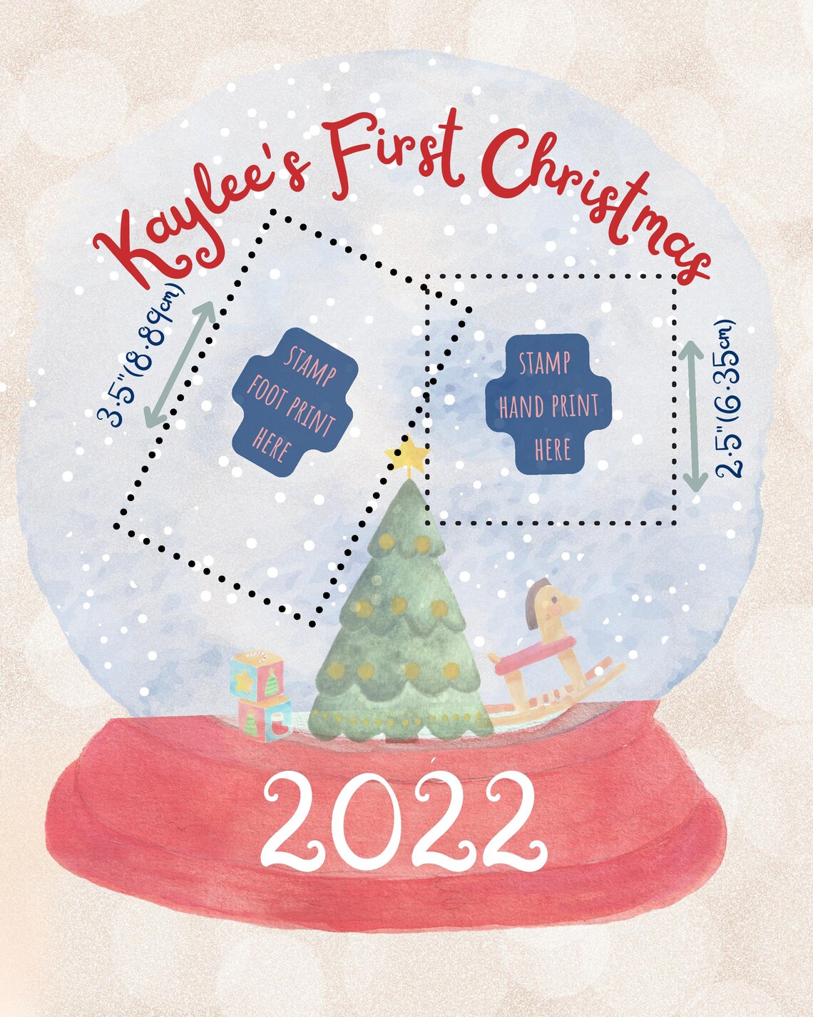 Baby's First Christmas Hand Print Foot Print Keepsake/christmas Craft ...