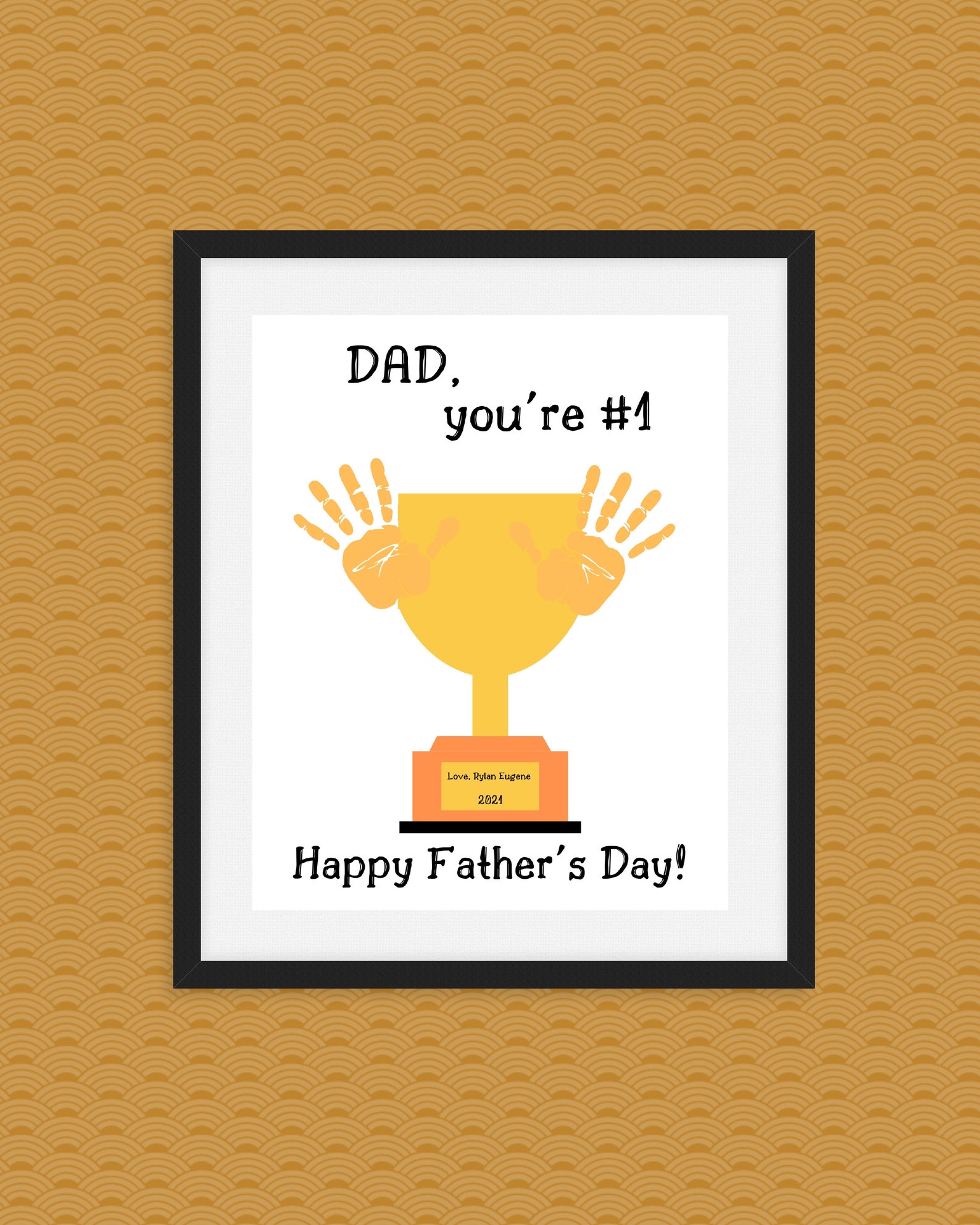 Dad You're Number 1 Father's Day Hand Print Keepsake/ | Etsy