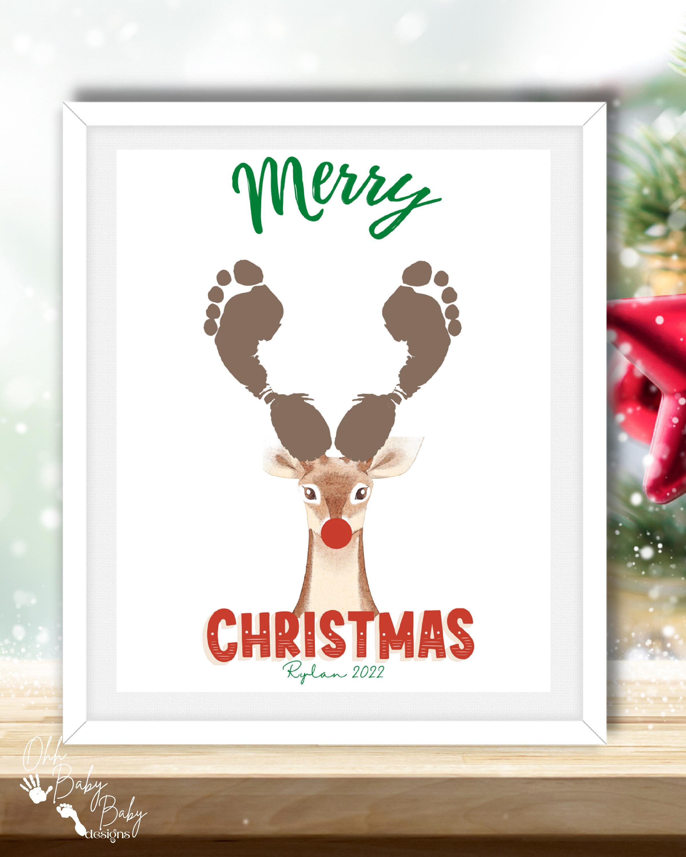 Reindeer Foot Print Christmas Keepsake/ Christmas Craft/ DIY Christmas ...