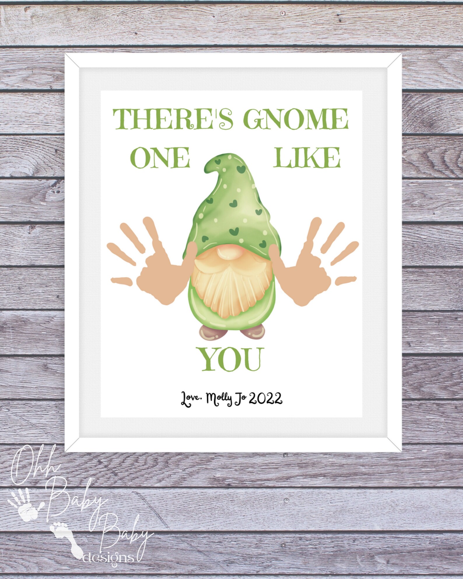There's Gnome One Like You Hand Print Card/ Hand Print Keepsake/ Kid's ...