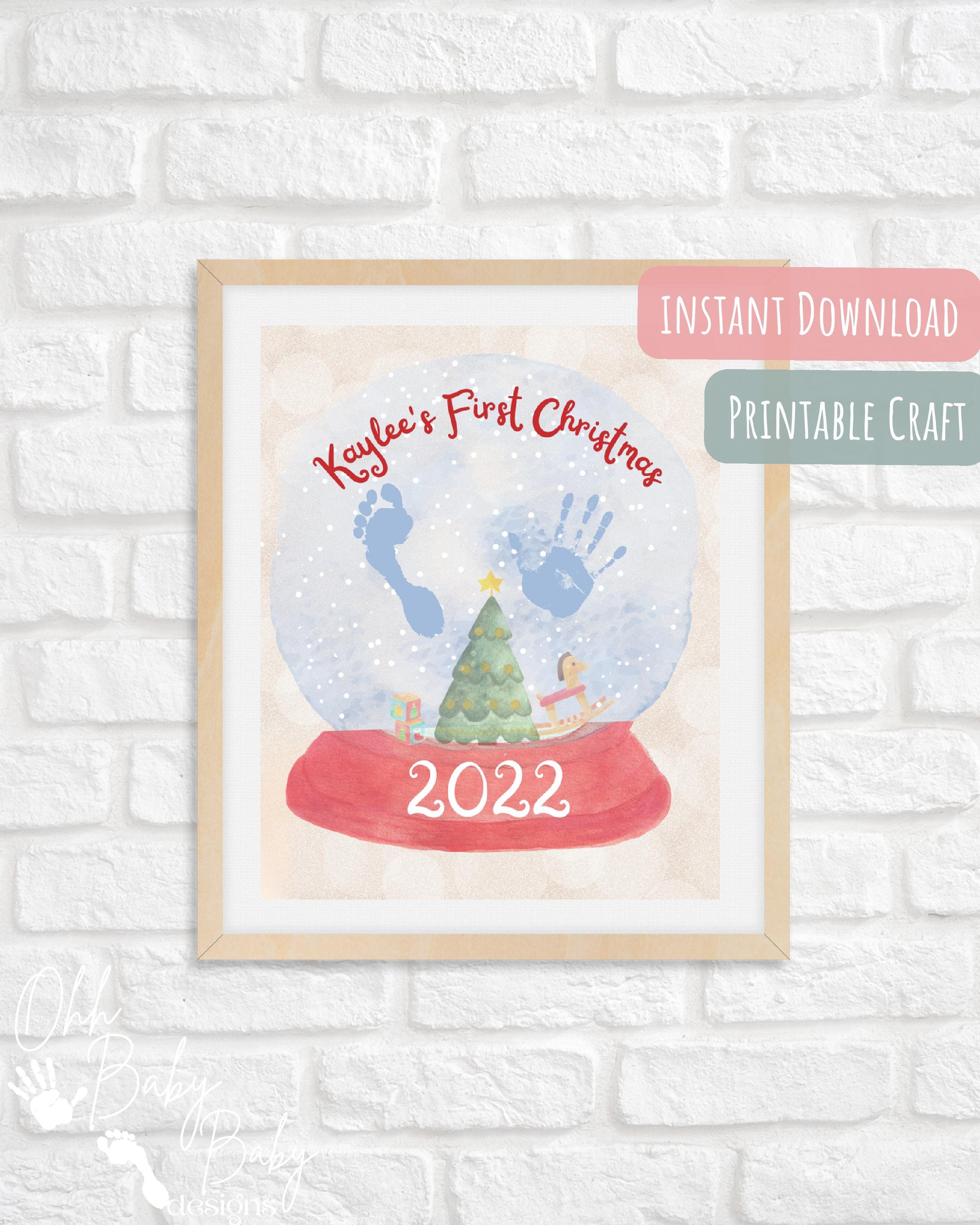 Baby's First Christmas Hand Print Foot Print Keepsake/christmas Craft ...