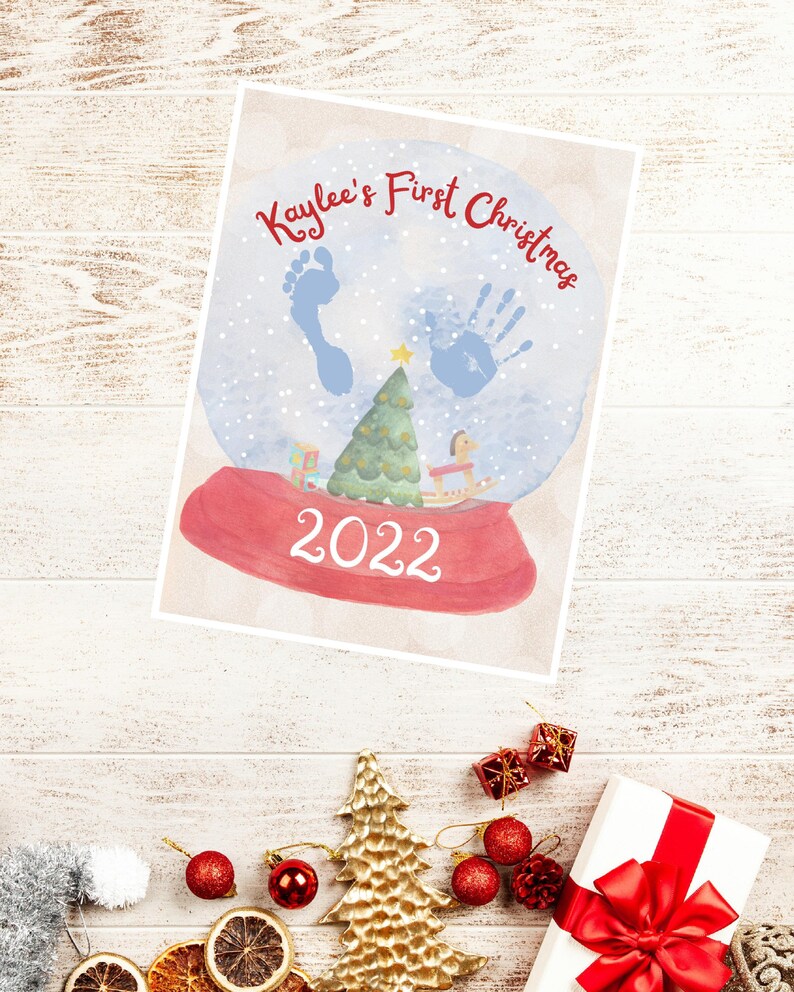 Baby's First Christmas Hand Print Foot Print Keepsake/christmas Craft ...