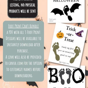 Halloween Foot Print Bundle / Halloween Foot Print Keepsake/ Foot Print ...