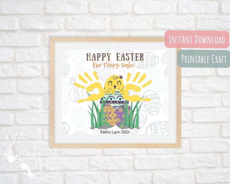 Happy Easter for Peeps Sake Hand Print Easter Craft/easter Keepsake ...