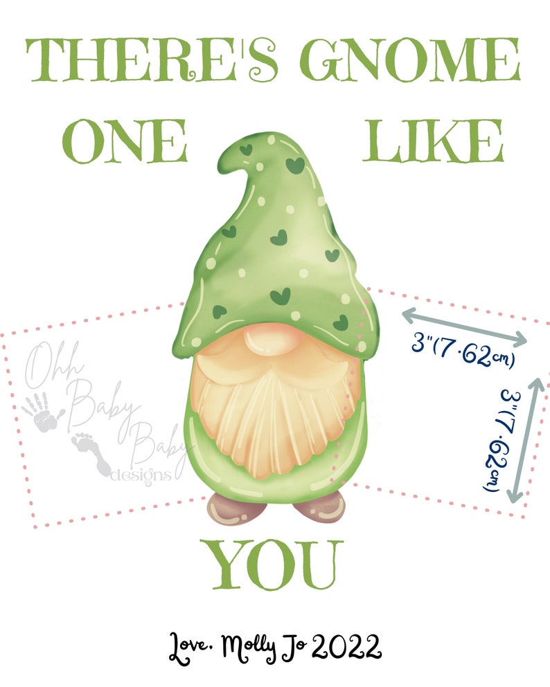 There's Gnome One Like You Hand Print Card/ Hand Print Keepsake/ Kid's ...
