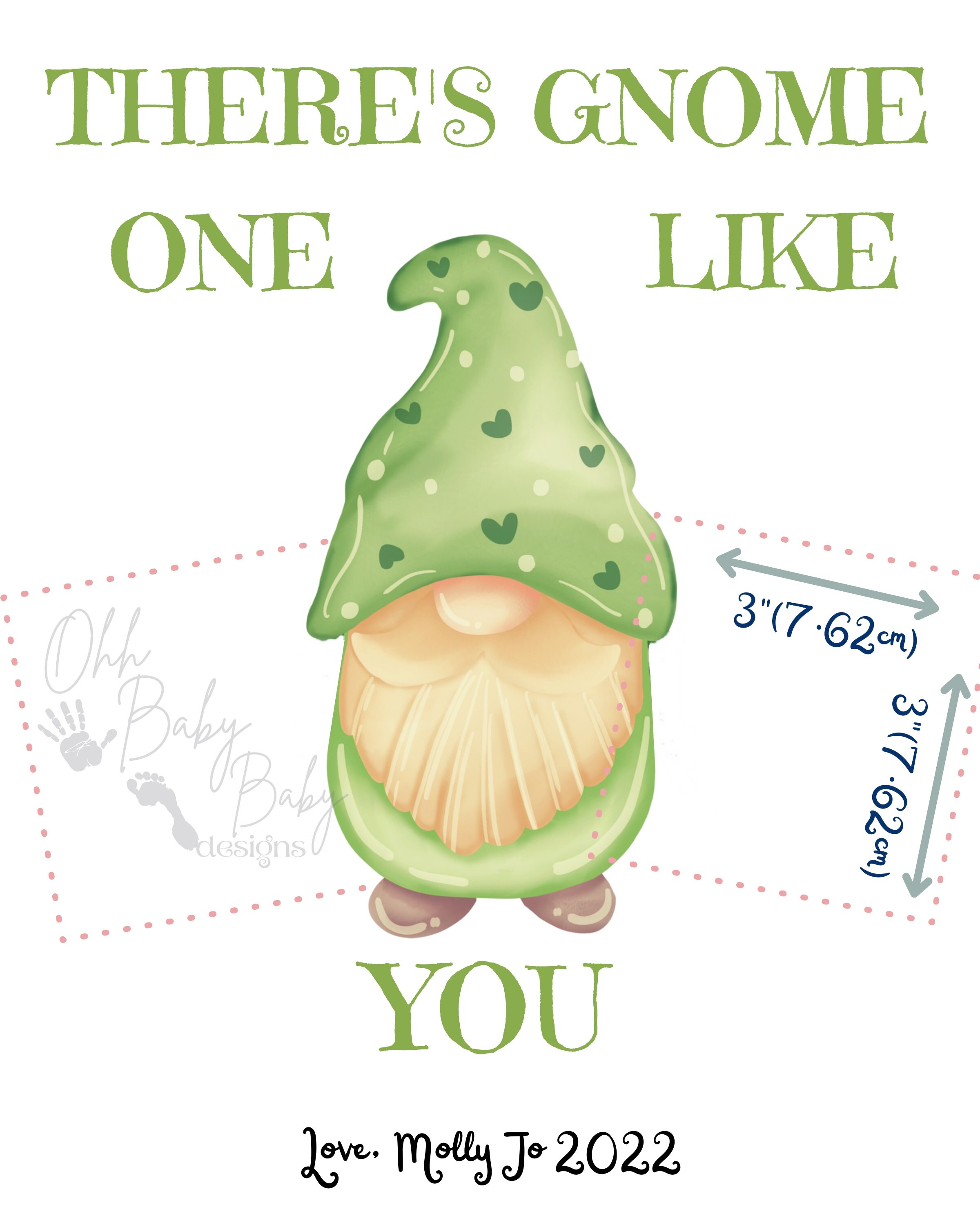 There's Gnome One Like You Hand Print Card/ Hand Print Keepsake/ Kid's ...