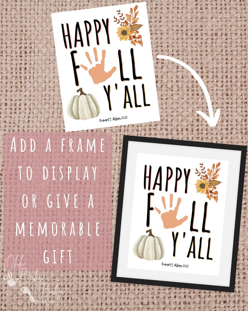 Happy Fall Y'all Hand Print Craft/ Hand Print Keepsake/ DIY Fall Craft ...