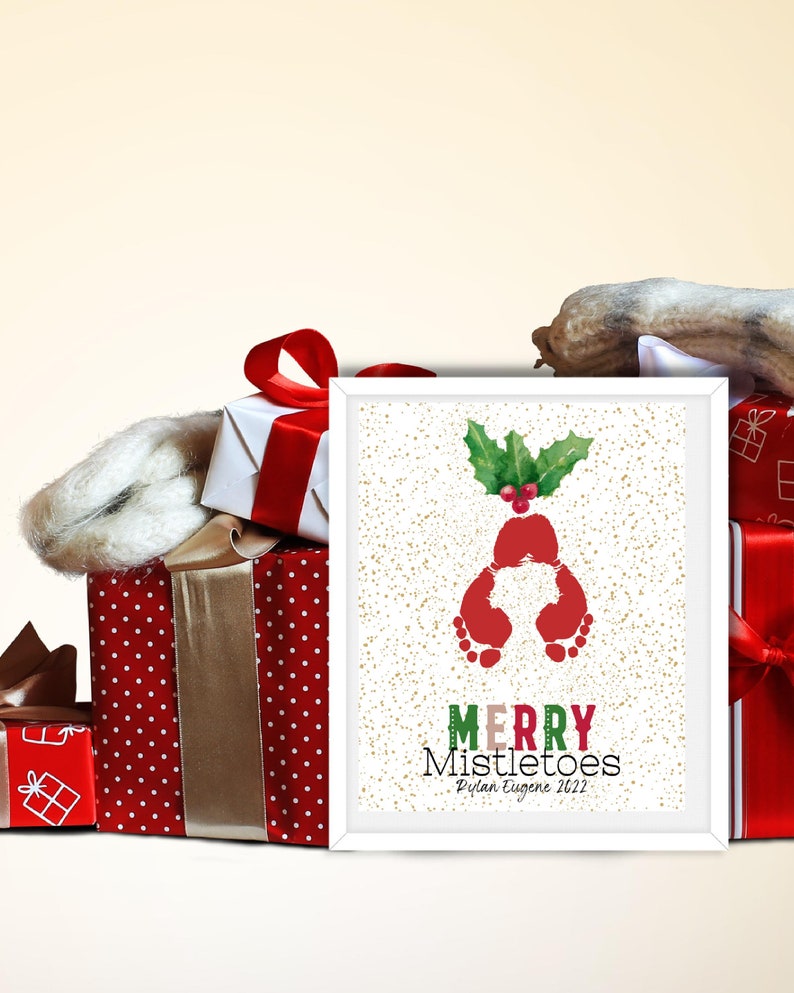 Merry Mistletoes Foot Print Christmas Keepsake/ Christmas Craft/ DIY ...