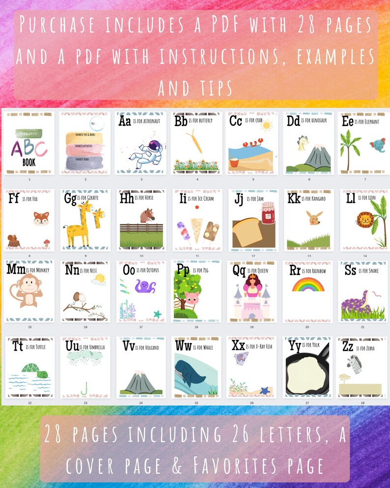 Hand Print ABC Keepsake Book/ Hand Print Keepsake/hand Print Craft ...