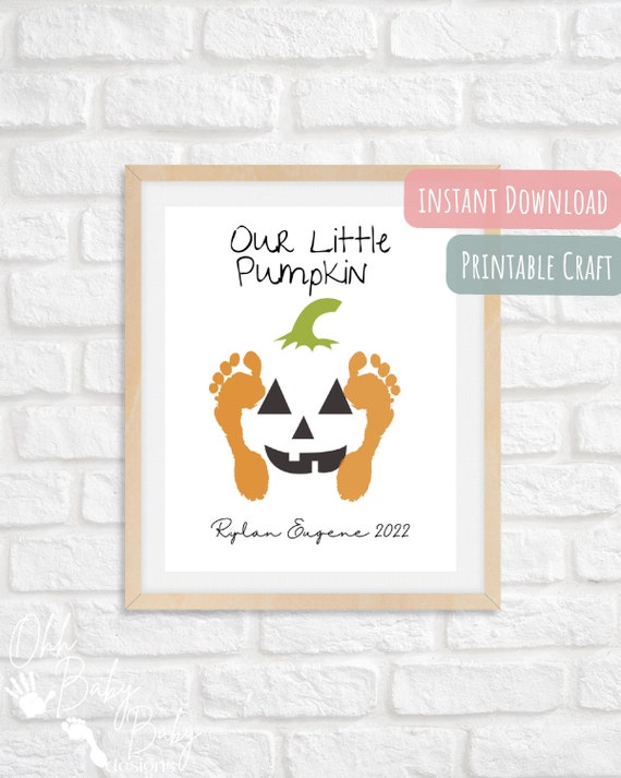 Our Little Pumpkin Foot Print Halloween Keepsake/foot Print - Etsy