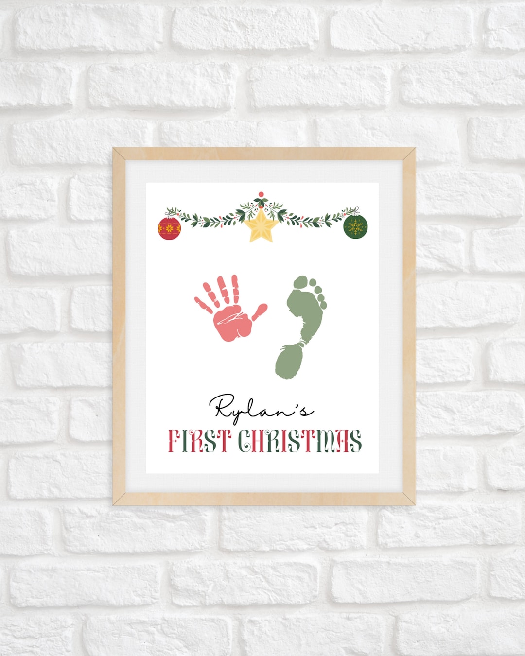 Baby's First Christmas Hand & Foot Print Keepsake/christmas Craft ...