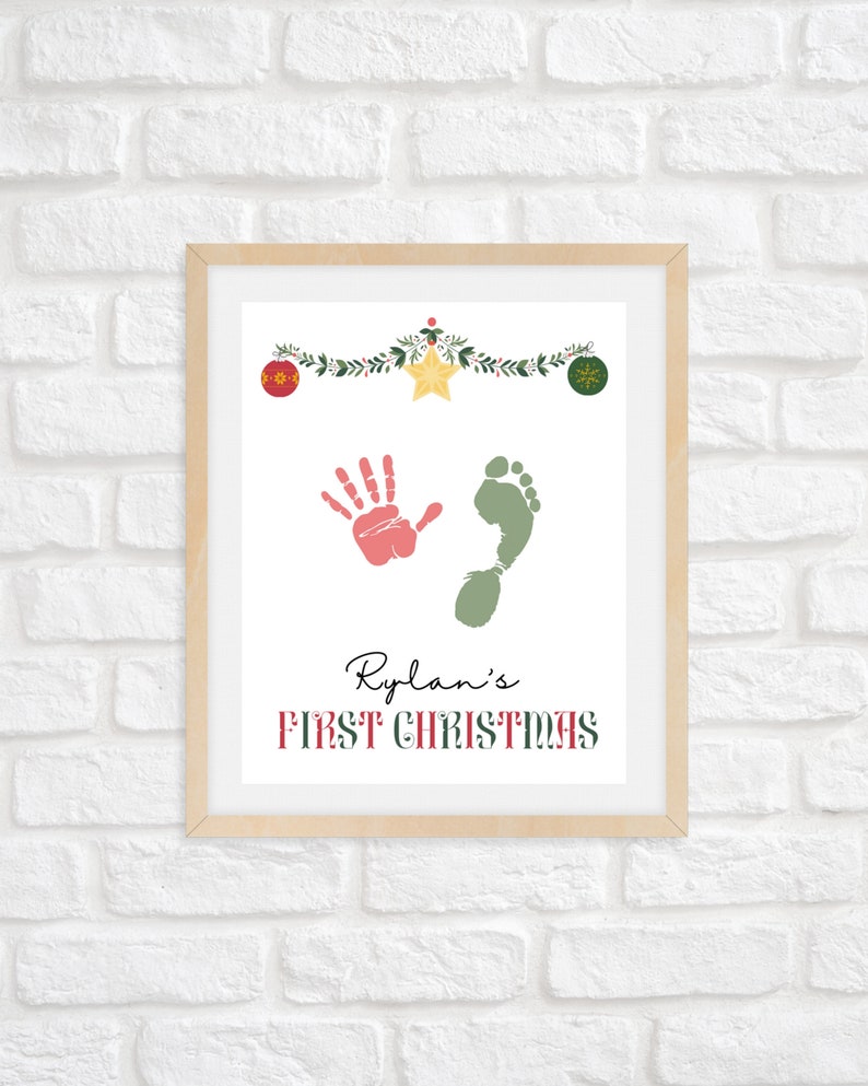 Baby's First Christmas Hand & Foot Print Keepsake/christmas Craft ...