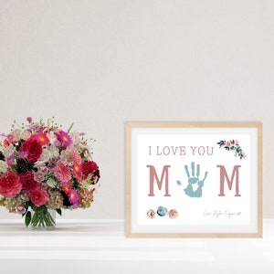 I love you Mom Handprint/Mother's Day | Etsy