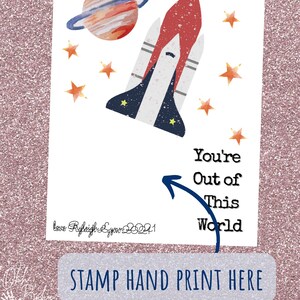 You're Out of This World Hand Print Card/hand Print Keepsake/kid's ...