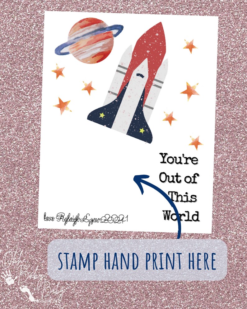 You're Out of This World Hand Print Father's Day Card/father's Day ...