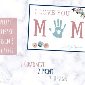 I Love You Mom Handprint/mother's Day Keepsake/mother's Day Craft ...
