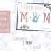 I Love You Mom Handprint/mother's Day Keepsake/mother's Day Craft ...
