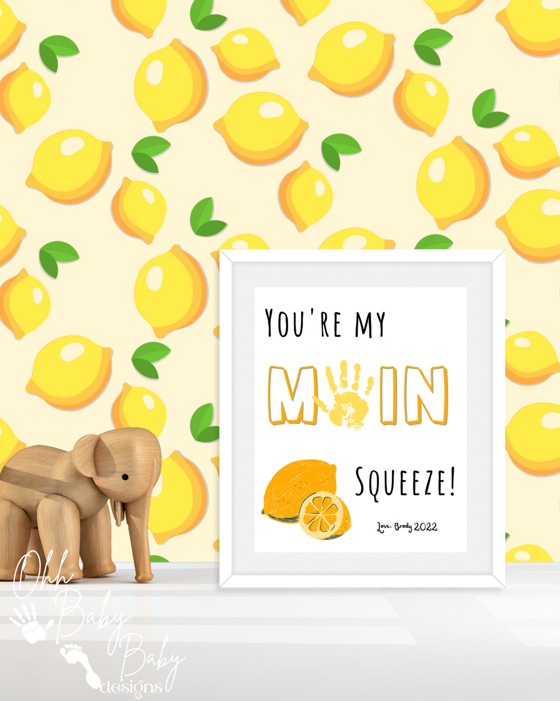 You're My Main Squeeze Hand Print Card/hand Print Keepsake/hand Print ...
