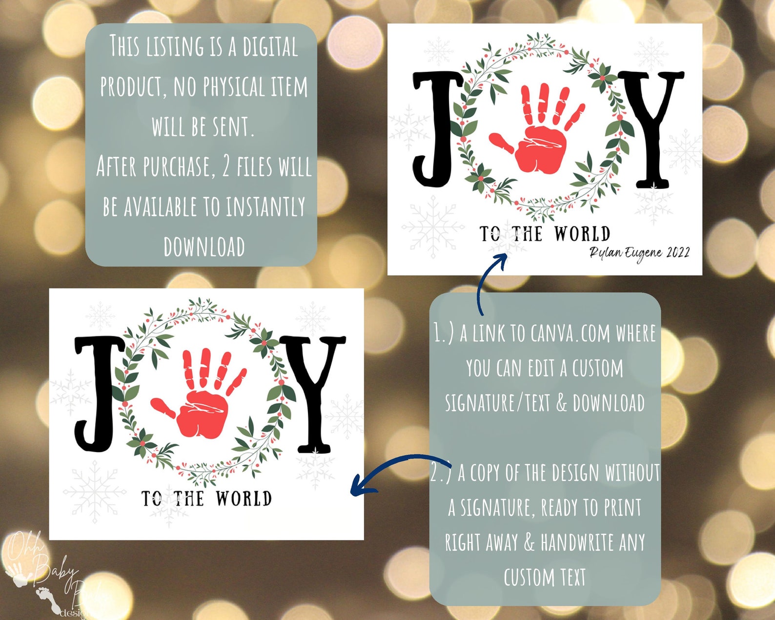 Joy to the World Hand Print Christmas Keepsake/ Christmas - Etsy