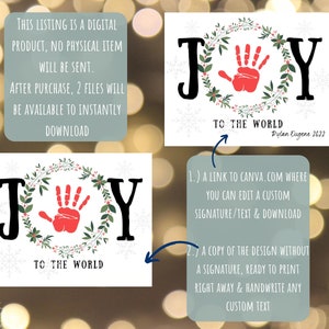 Joy to the World Hand Print Christmas Keepsake/ Christmas Craft/ DIY ...