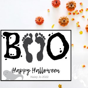 BOO Foot Print Halloween Keepsake/foot Print Keepsake/ Foot Print Craft ...