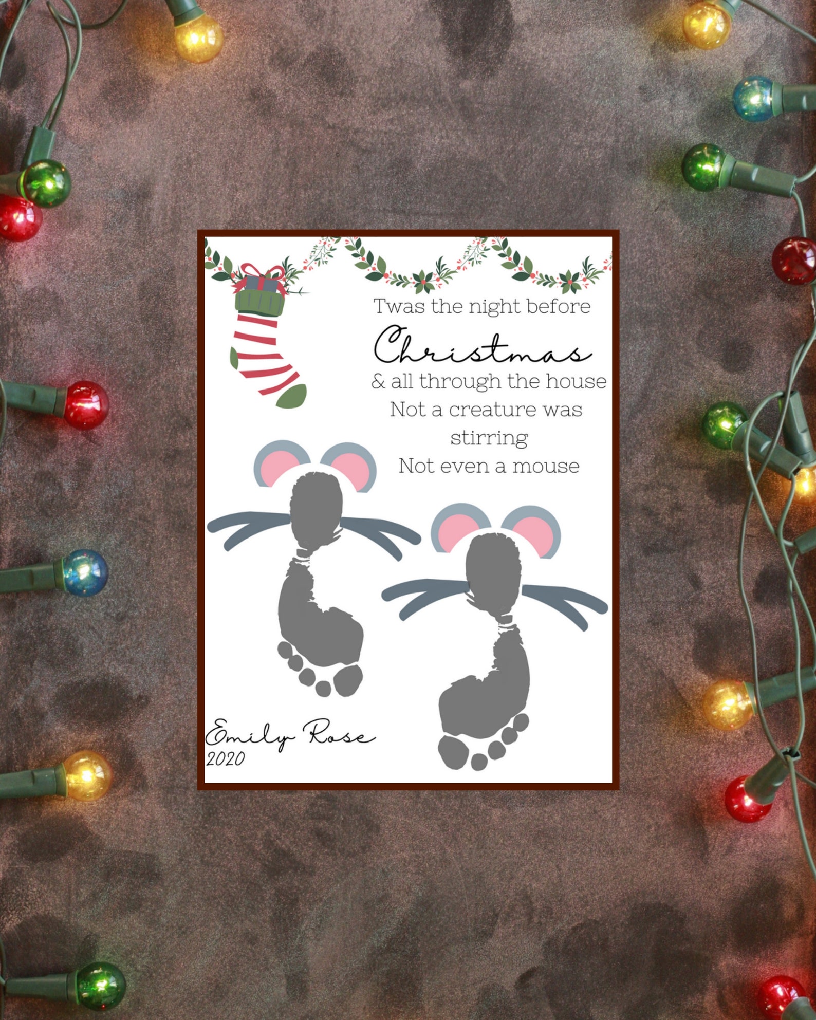 Twas the Night Before Christmas Foot Print Keepsake/christmas | Etsy