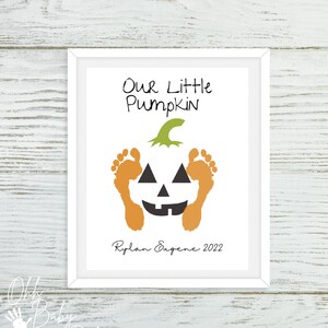 Our Little Pumpkin Foot Print Halloween Keepsake/foot Print Keepsake ...