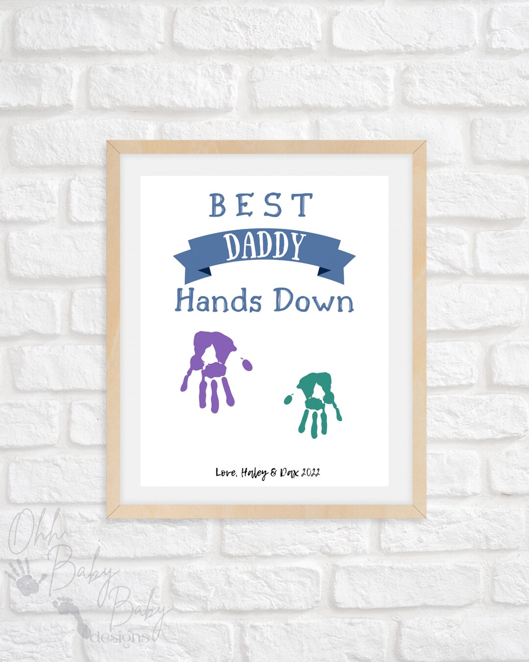 Best Daddy Hands Down Father's Day Hand Print Card/ Father's Day ...