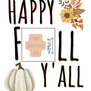Happy Fall Y'all Hand Print Craft/ Hand Print Keepsake/ DIY Fall Craft ...