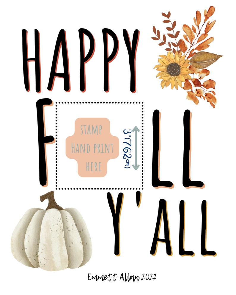Happy Fall Y'all Hand Print Craft/ Hand Print Keepsake/ DIY Fall Craft ...