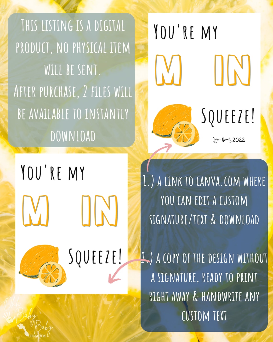 You're My Main Squeeze Hand Print Card/hand Print Keepsake/hand Print ...