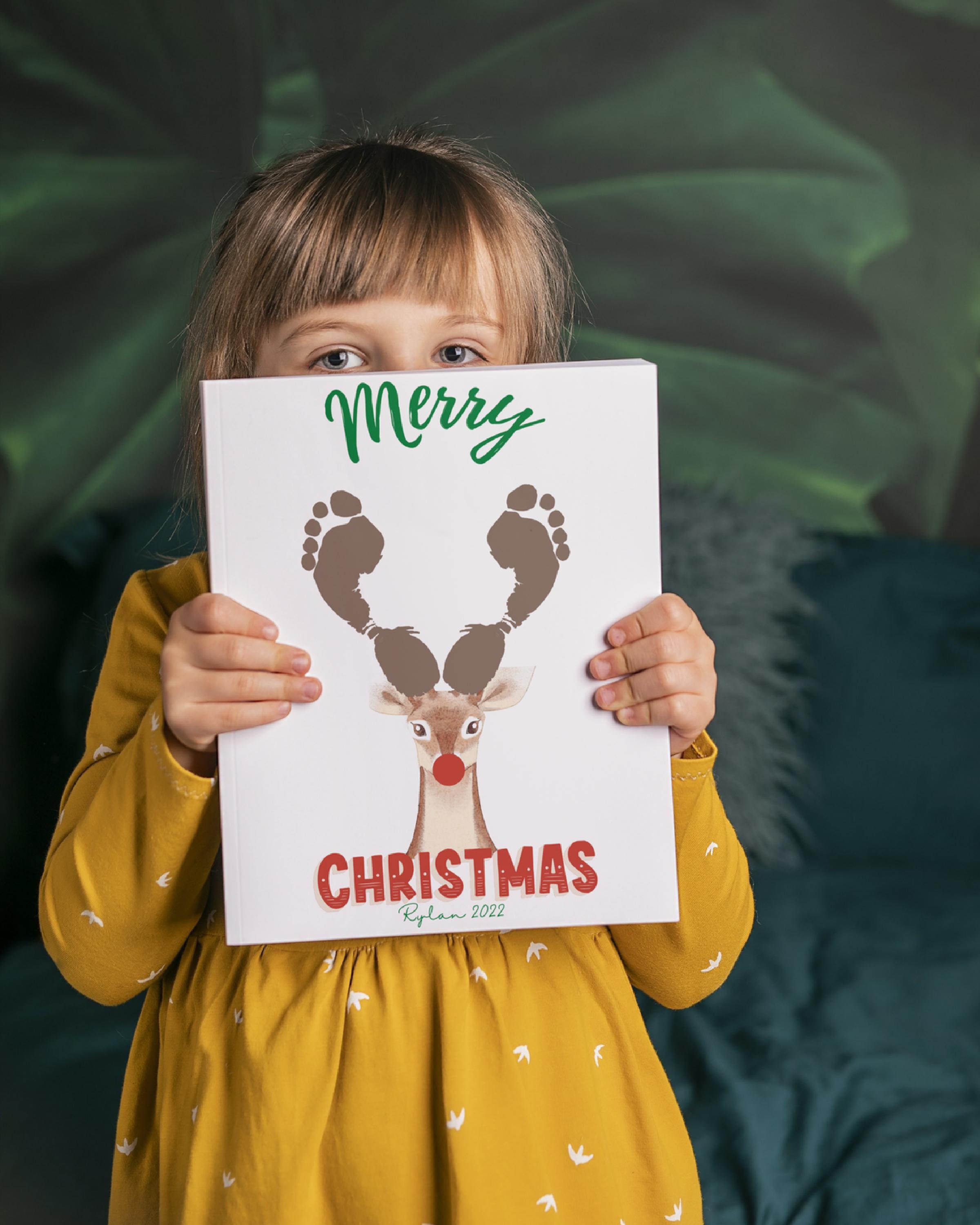 Reindeer Foot Print Christmas Keepsake/ Christmas Craft/ DIY Christmas ...