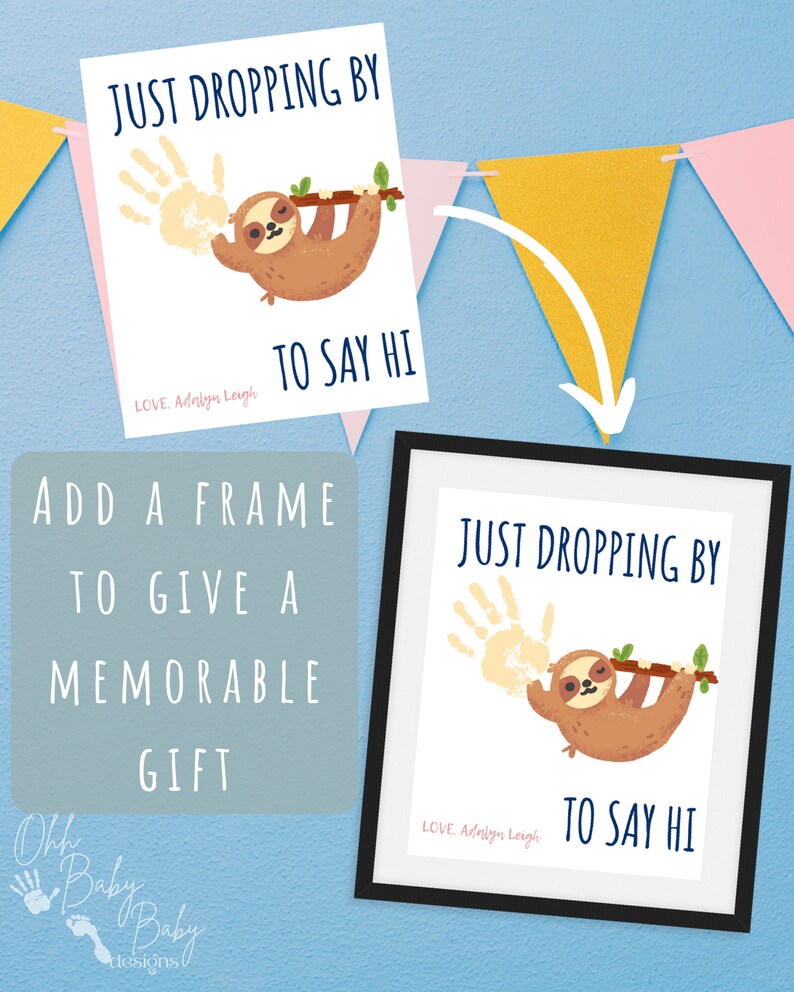 Just Dropping by to Say Hi Hand Print Card/hand Print Keepsake/hand ...
