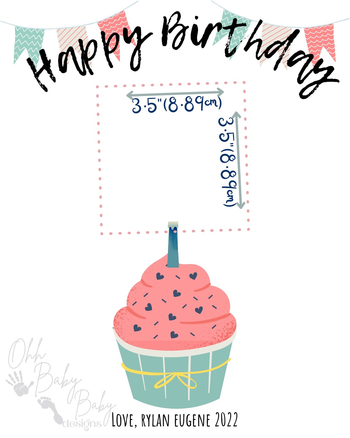 Happy Birthday Hand Print Card/birthday Keepsake/birthday - Etsy