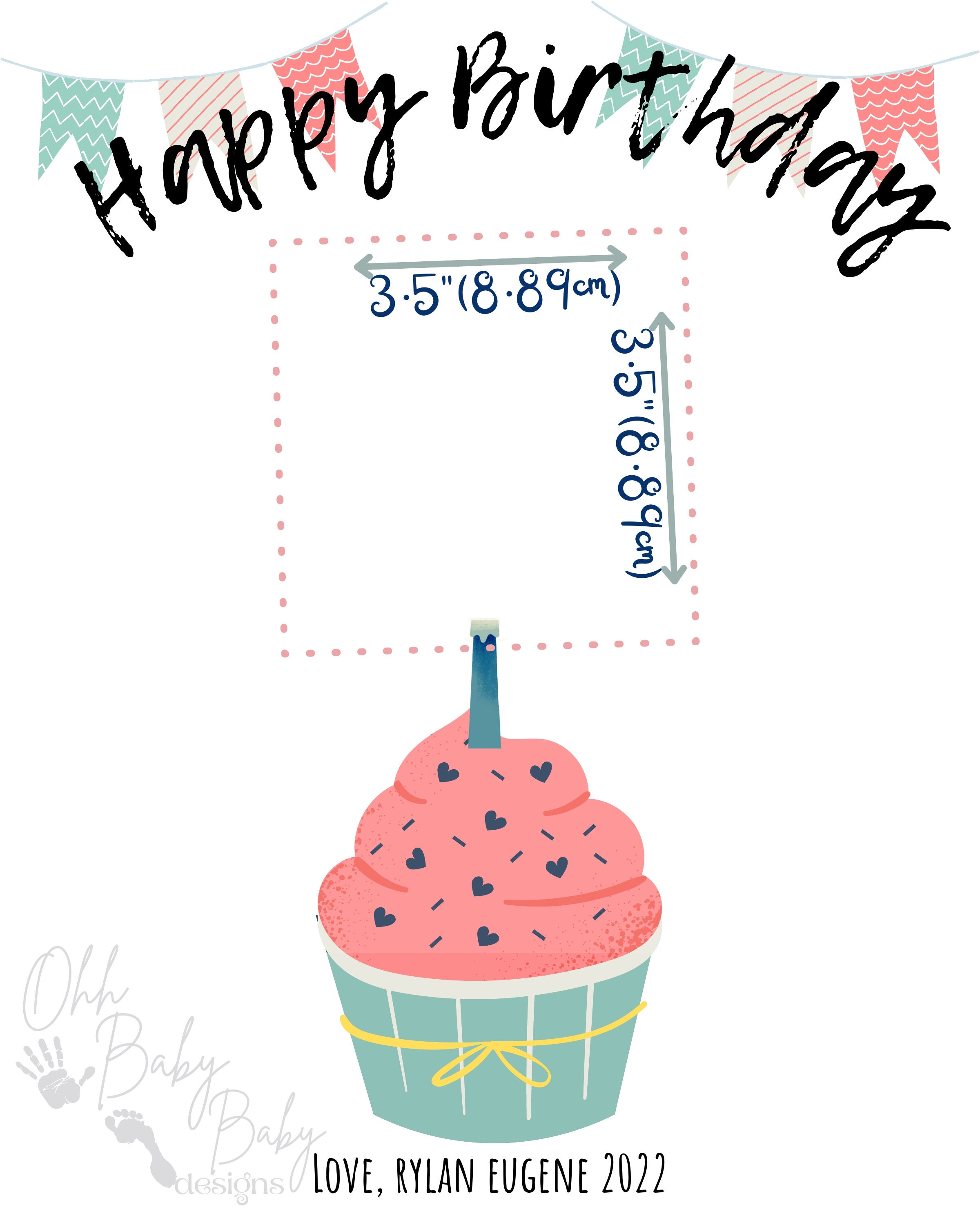 Happy Birthday Hand Print Card/birthday Keepsake/birthday - Etsy