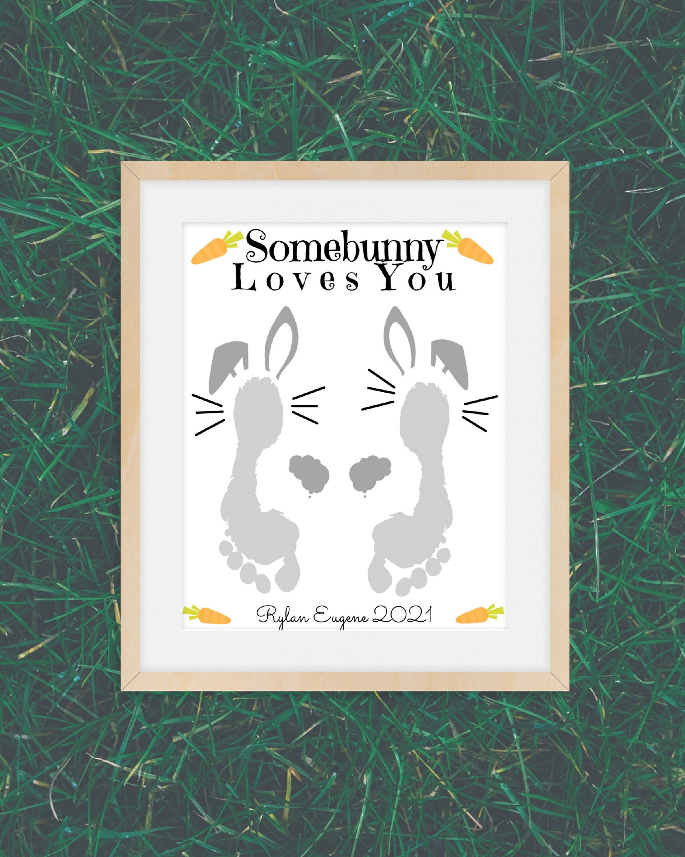 Bunny Foot Print Craft With Personalized Name/child's Keepsake ...