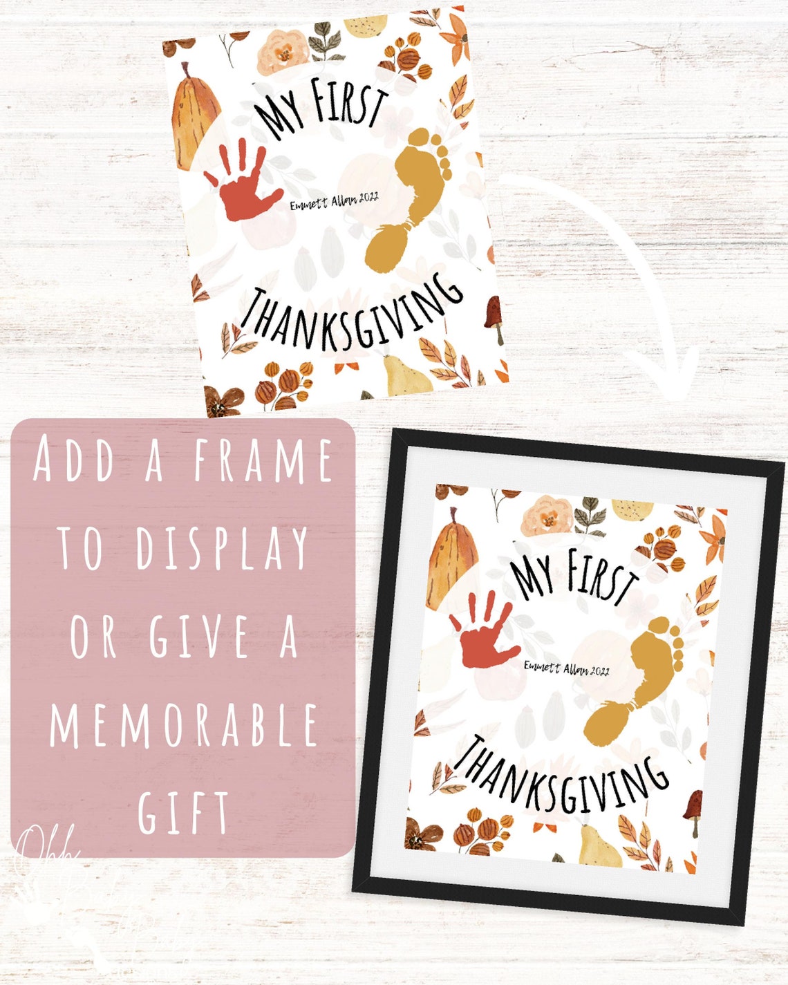 My First Thanksgiving Hand Print Craft/ Hand Print Keepsake/ - Etsy