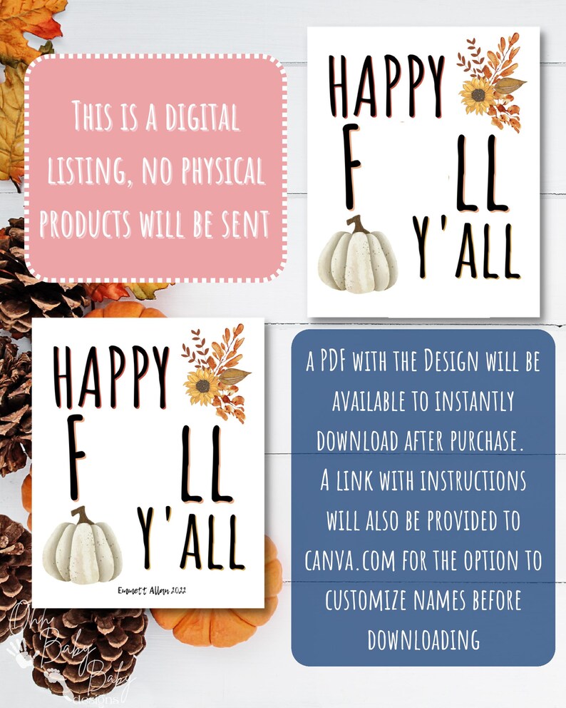 Happy Fall Y'all Hand Print Craft/ Hand Print Keepsake/ DIY Fall Craft ...