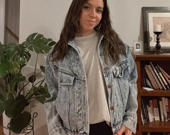 Vintage 1990s Sherwin Williams Gear Denim Bomber Jacket / Vintage Denim ...