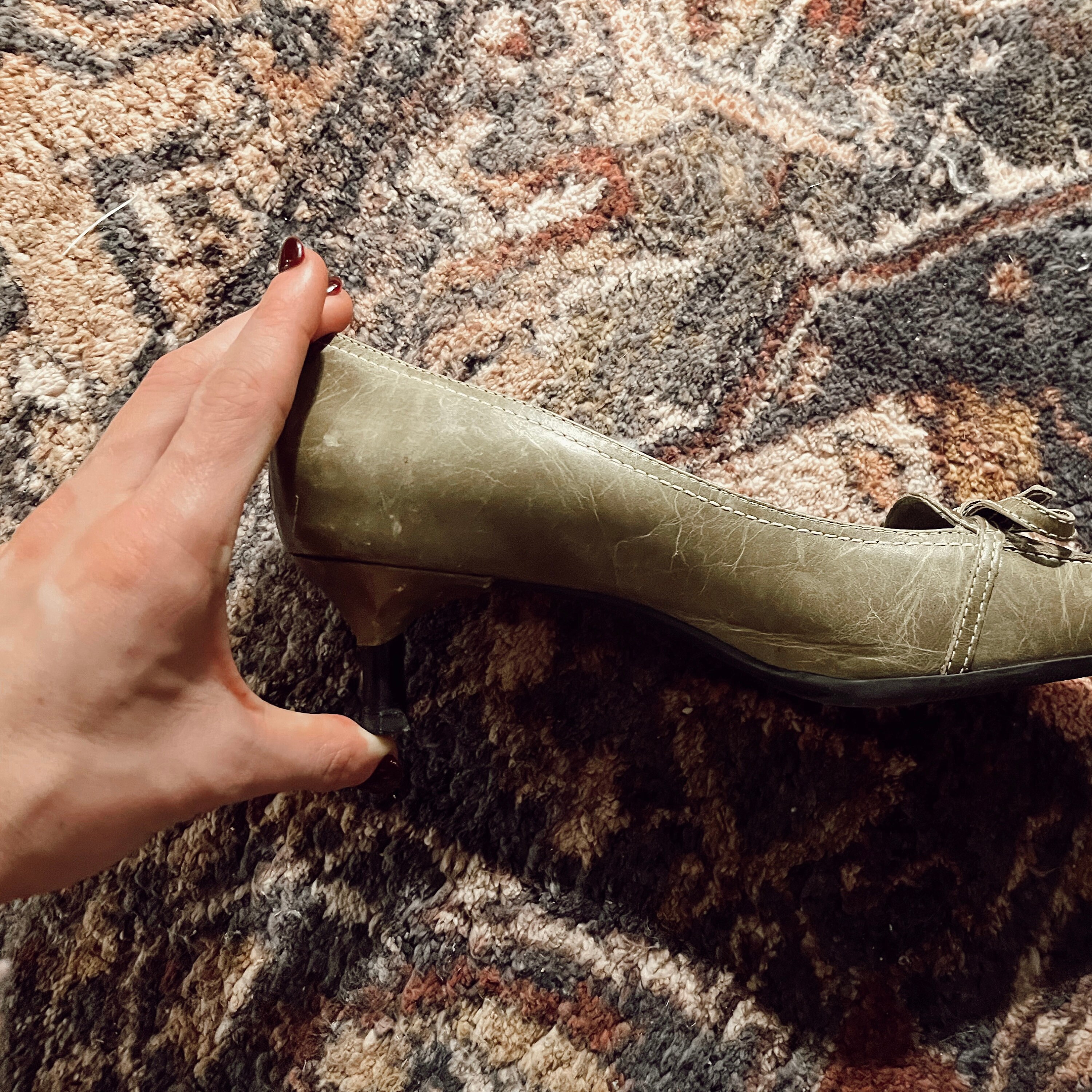 Vintage Green Hush Puppies Kitten Heel - Etsy