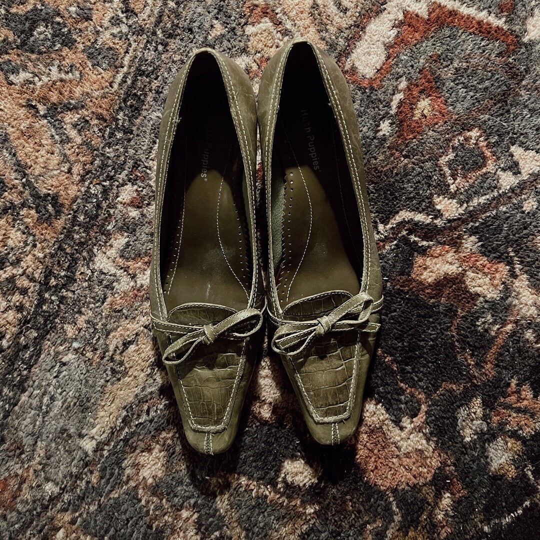 Vintage Green Hush Puppies Kitten Heel - Etsy